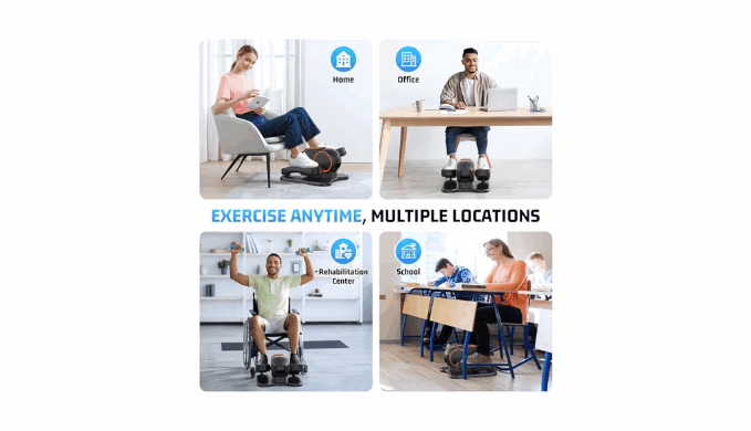 ANCHEER Under Desk Elliptical, 24-in-1 (12 Auto & 12 Manual) Elliptical ...