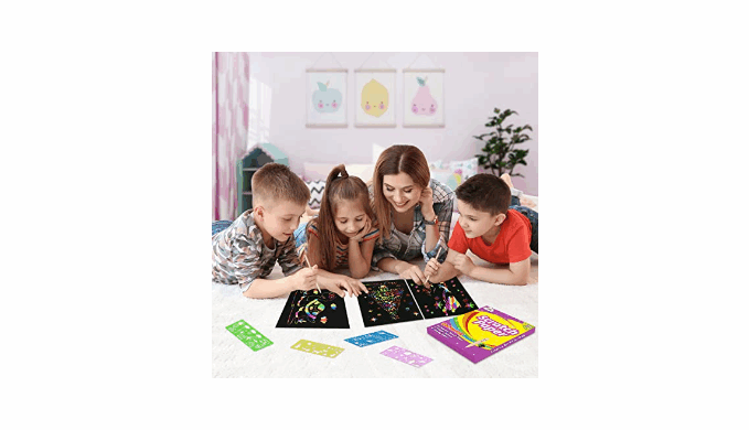 ZMLM Scratch Rainbow Art Paper Set - 100Pcs Magic Scratch Off Art Craft ...