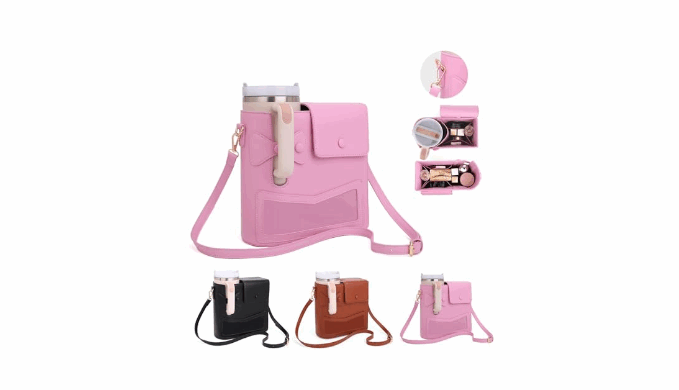 Stanley Cup Purse, Crossbody Bag with Water Bottle Holder, Adjustable ...