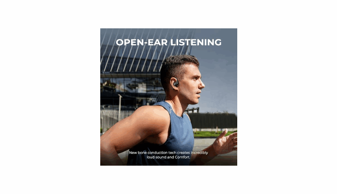 JOYWISE True Bone Conduction Headphones, Bluetooth 5.4 AI Music ...