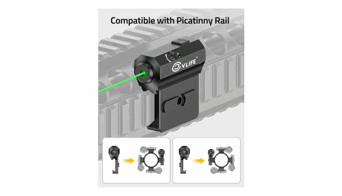 CVLIFE Rifle Green Laser Sight Compatible with M-Lok and Picatinny Rail Mount, Laser Beam Sight ...