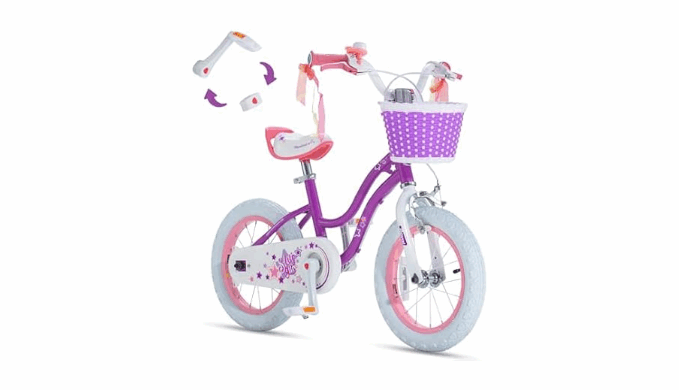 RoyalBaby EZ Stargirl Kids Bike,Easy Learn to Biking,14 Inch Bicycle,Beginners Girls Bicycle for ...