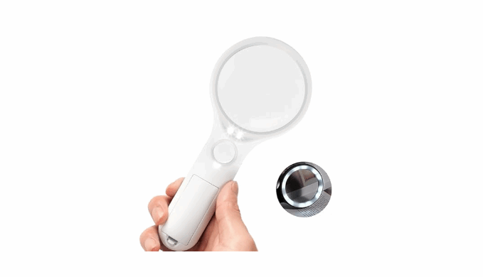 Magnifying Glass with Light - THRIVINGIVAN 3X 45x Handheld Lighted Led ...