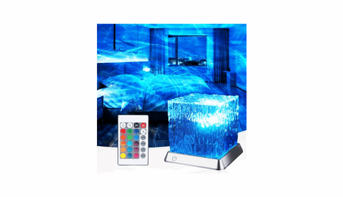 LETOUR Ocean Wave Projector Light,Ocean Wave Cube Lamp with 16 Colors ...