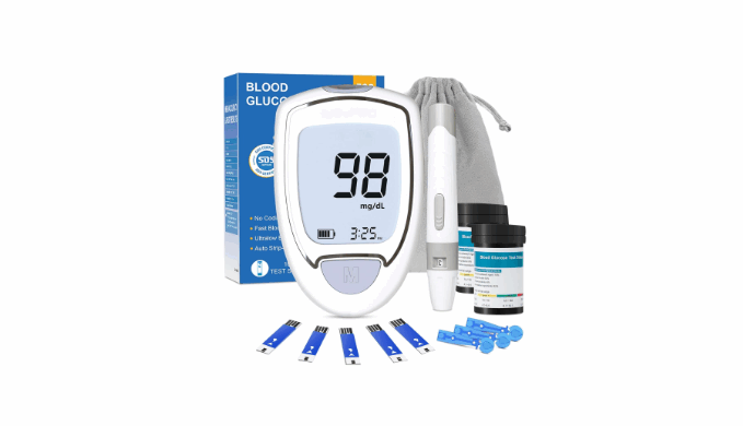 Glucose Monitor Kit, Blood Sugar Monitor with 100 Test Strips &100 ...