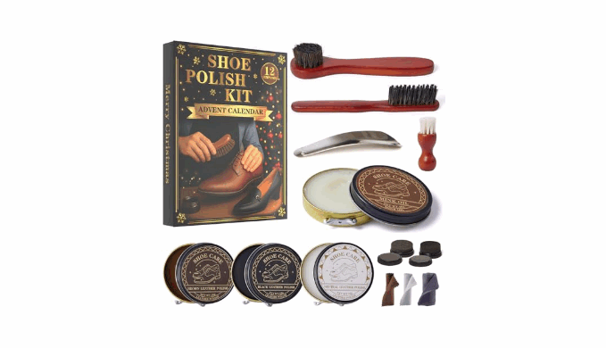 Leapio Shoe Polish Kit& Shoe Care Kit Advent Calendar for Men Women, 12 ...