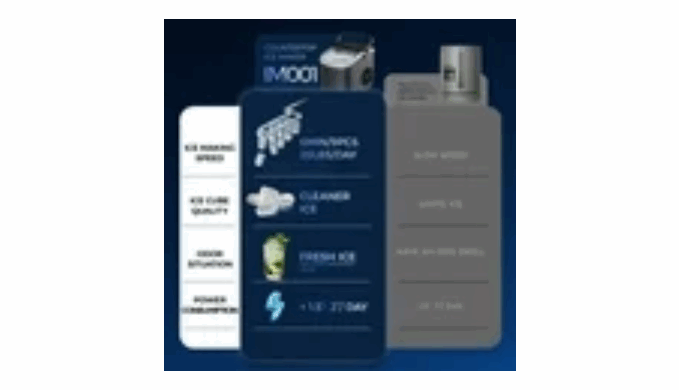 Simzlife 26 lbs/24H Countertop Ice Maker Machine, 9 Bullet-Shaped Ice ...