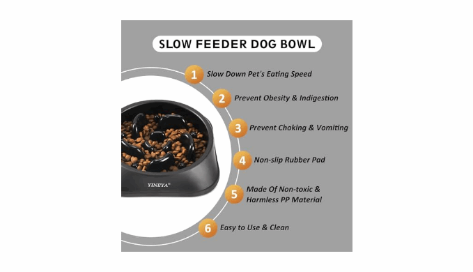 YINEYA Slow Feeder Dog Bowls, Pet Supplies That Slow Down Eating, Pet ...