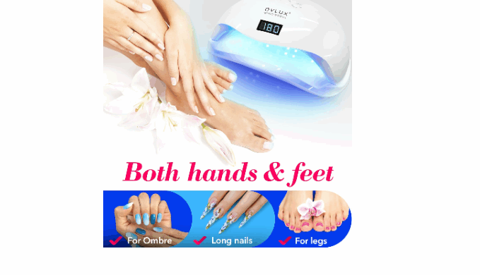 OVLUX 180W UV LED Nail Lamp – Professional Fast Nail Dryer for Gel ...