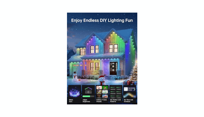 lemonlovely Permanent Outdoor Lights, 150ft with 75 IC+RGB+Warm & Cool ...