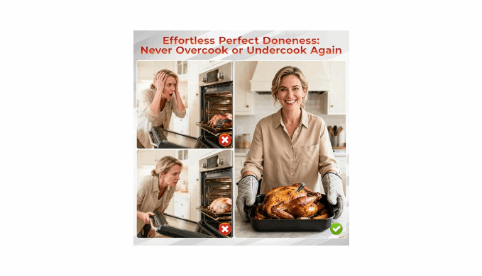 LNN Smart Bluetooth Wireless Meat Thermometer with Probe | Long Range ...