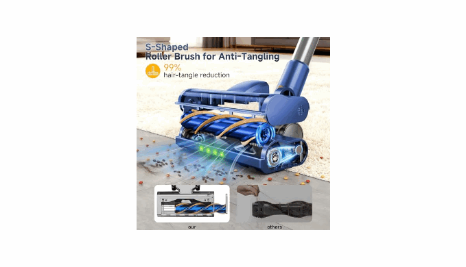 Shieal Cordless Stick Vacuum Cleaner - 45KPA Powerful Suction Vacuum ...