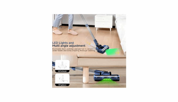 Shieal Cordless Stick Vacuum Cleaner - 45KPA Powerful Suction Vacuum ...