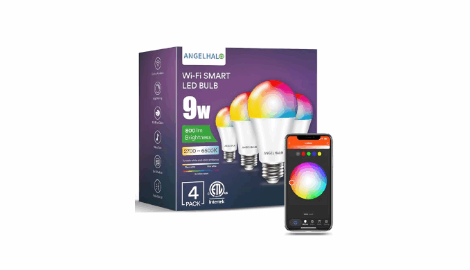 ANGELHALO Smart Light Bulbs, Color Changing A19 LED Light Bulb, Work ...
