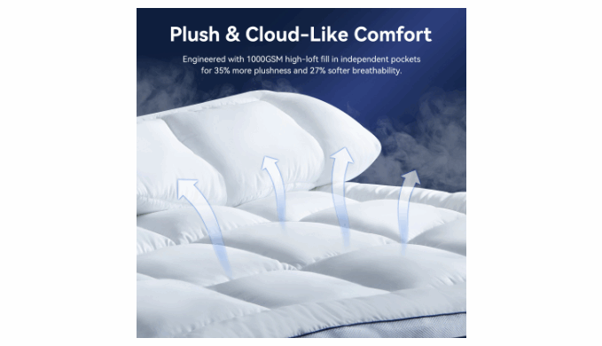 King Dual Layer 4 In Memory Foam Mattress Topper for Back Pain Relief ...