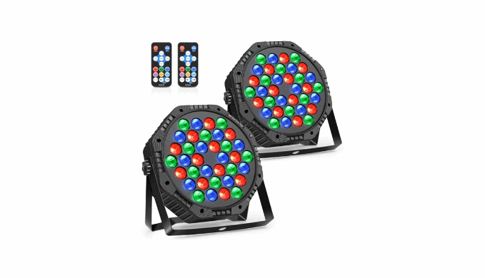 Stage Lights 2 Pack 36 LED Par Light Corded RGB DJ Party Uplights with ...