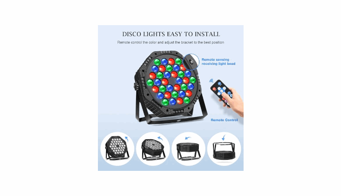 Stage Lights 2 Pack 36 LED Par Light Corded RGB DJ Party Uplights with ...