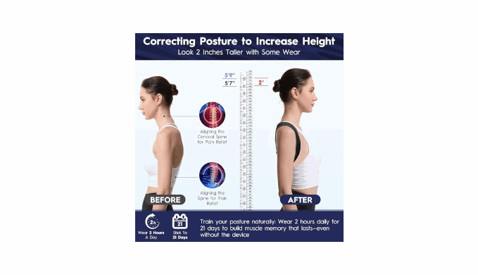 Aokyoo Back Brace Posture Corrector for Men - Bionic System Adjustable ...
