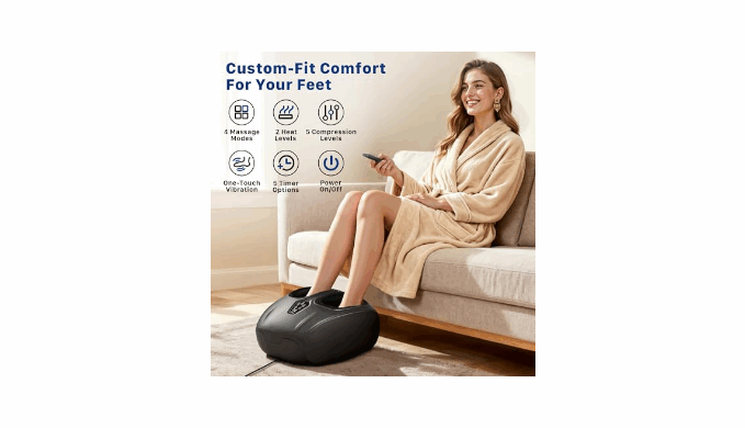 Musugy Foot Massager Machine with Heat : Deep Kneading Shiatsu Foot ...