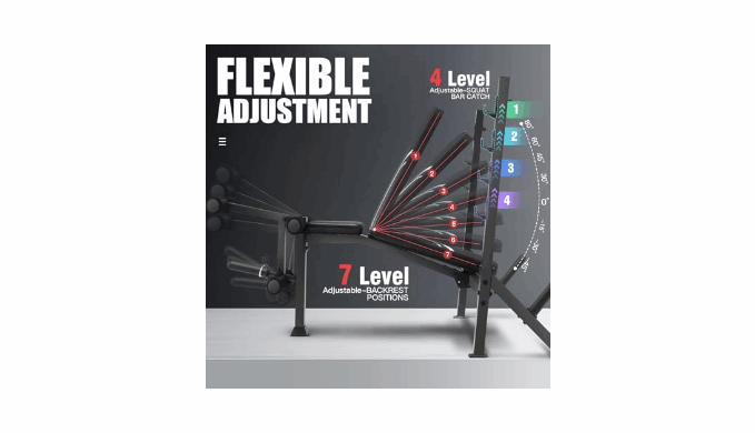 ANCHEER 900LBS Weight Bench Set with Squat Rack, Adjustable Bench Press ...