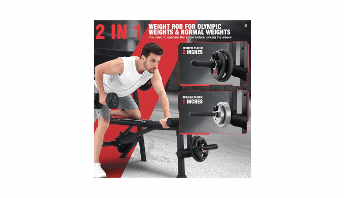 ANCHEER 900LBS Weight Bench Set with Squat Rack, Adjustable Bench Press ...