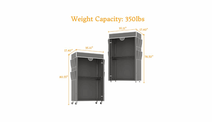 Homdox Garment Rack with Cover, Heavy Duty Clothing Rack for Hanging ...
