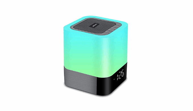 Aisuo Night Light-5 in 1 Bedside Lamp with Bluetooth Speaker, 12/24H ...