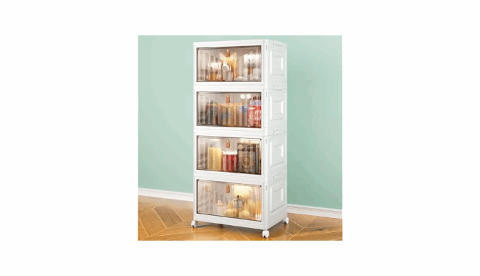 4 Tier Storage Bins with Lids, 23QT Stackable Closet Organizers and ...