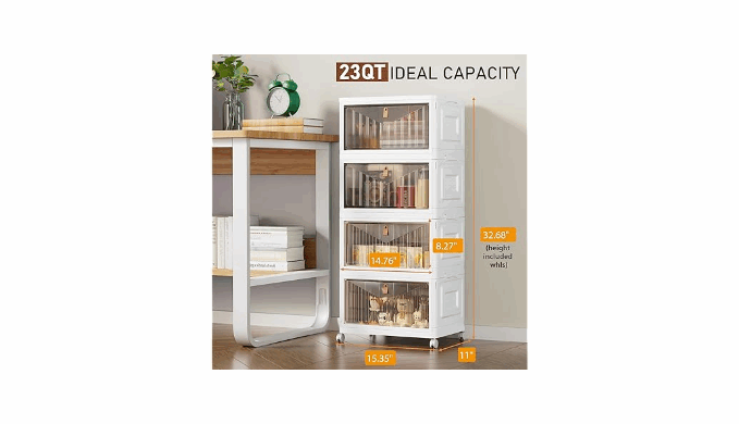 4 Tier Storage Bins with Lids, 23QT Stackable Closet Organizers and ...