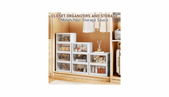 4 Tier Storage Bins with Lids, 23QT Stackable Closet Organizers and ...