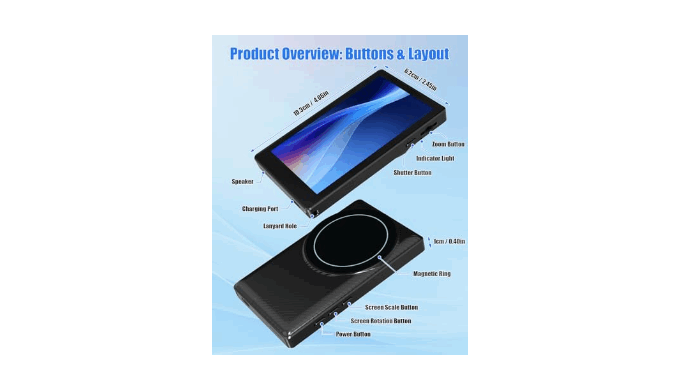 Magnetic Selfie Screen Monitor for Phone - Wireless Streaming Vlogging ...
