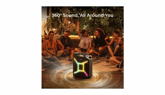 ULTIMEA Go 360° Party Speaker, 300W Peak Power, Bluetooth 5.4, App ...