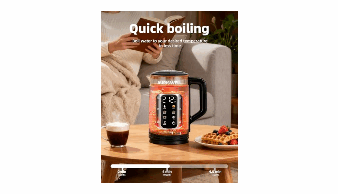Auriswell Electric Tea Kettle with Temperature Control, Glass smart ...