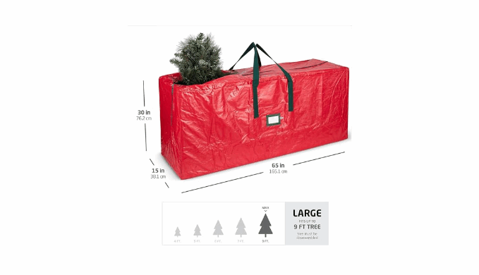 ZOBER 9 Ft Large Christmas Tree Storage Bag - Fits 9 Ft Artificial ...