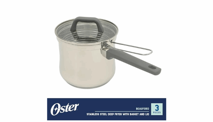 Oster Beauford 3.65-Quart Stainless Steel Deep Fryer Pot with Basket ...