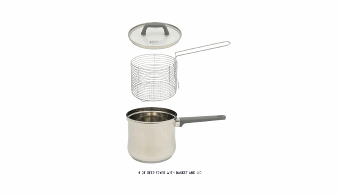 Oster Beauford 3.65-Quart Stainless Steel Deep Fryer Pot with Basket ...