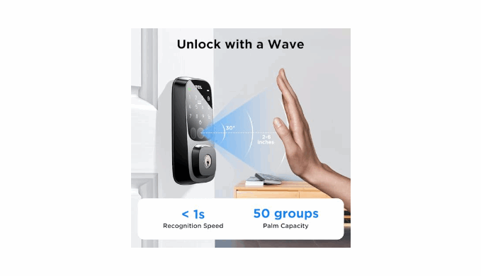 TCL D1 Pro Palm Vein Smart Lock, Keyless Entry Door Lock, Upgraded ...