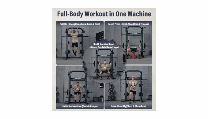 Major Fitness Drone2 Premium Smith Machine, All-in-One Home Gym Squat ...