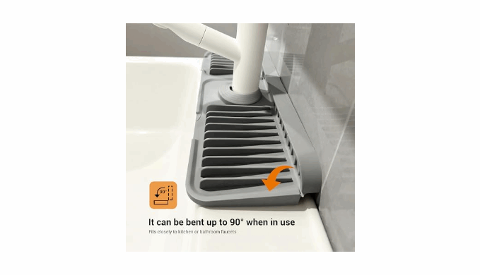 ZJWZLG Faucet Mat for Kitchen Sink, 17.7″X5.5″ Silicone Sink Splash ...