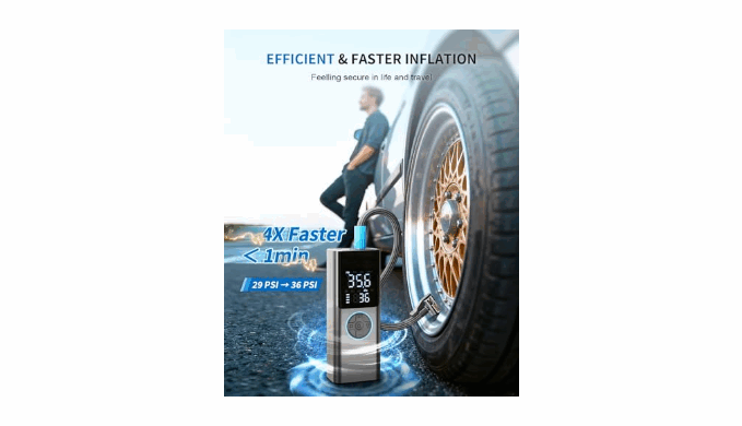 Tire Inflator Portable Air Compressor - 4X Faster & 150PSI Tire Pump ...