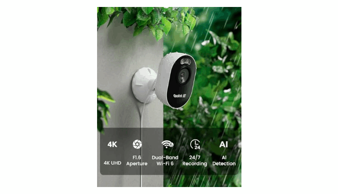 REOLINK 4K Outdoor Security Camera, 2.4/5GHz Wi-Fi 6, AI Detection ...