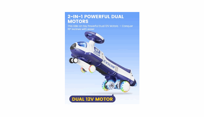 CVICOE 12V Dual Motor Electric Wiggle Car with Pedal for Kids, 2 in 1 ...