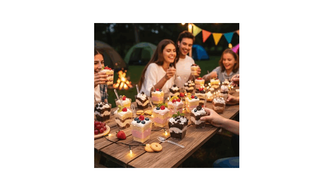 100 Pack 5 oz Clear Plastic Dessert Cups with Lids & Spoons, Reusable ...