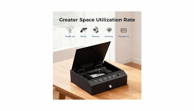 Biometric Gun Safe for Pistols 3-Ways unlock Fingerprint Digital PIN ...