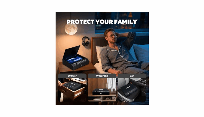 Biometric Gun Safe for Pistols 3-Ways unlock Fingerprint Digital PIN ...