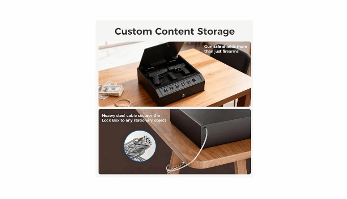 Biometric Gun Safe for Pistols 3-Ways unlock Fingerprint Digital PIN ...