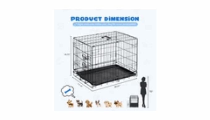 EDX Medium Dog Crate, 30″ Single Door Folding Metal Wire Dog Cage with ...