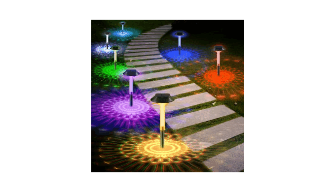 ALEPOD Color Changing Solar Pathway Lights - 6 Pack IP68 Waterproof ...