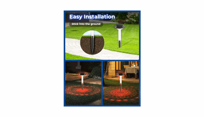 ALEPOD Color Changing Solar Pathway Lights - 6 Pack IP68 Waterproof ...