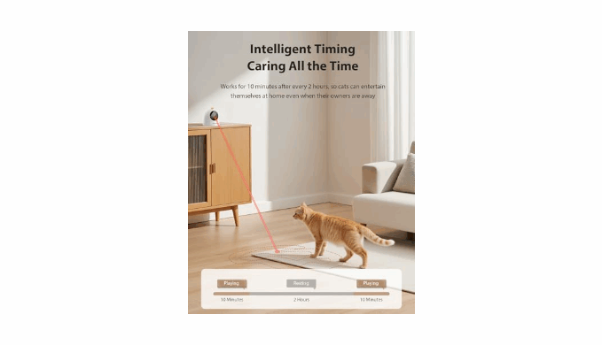 ROJECO Auto Laser Cat Toy - Random Motion Track, Magnetic 360° Base ...